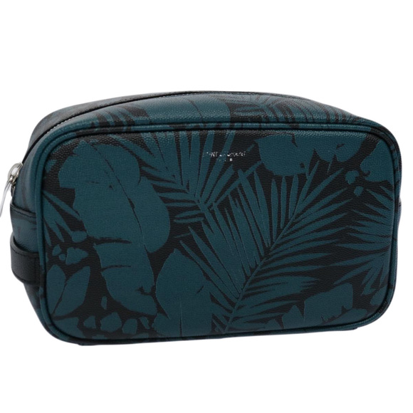 Saint Laurent | Bags | Saint Laurent Botanical Pouch Leather Blue Auth ...
